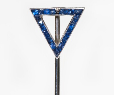 Antique Platinum Sapphire Triangle Stick Pin | eBay