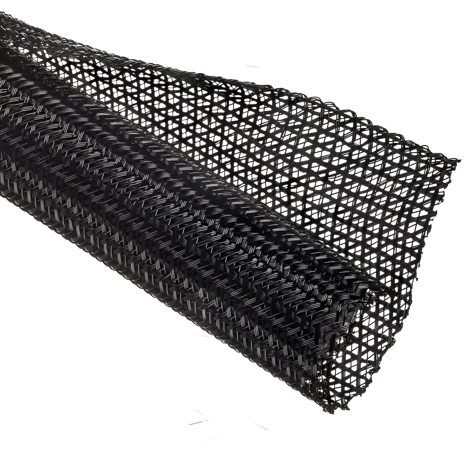 F6N1.25BK 1.25" Black Split Braided Cable Sleeving , Split Loom , Wrap ...