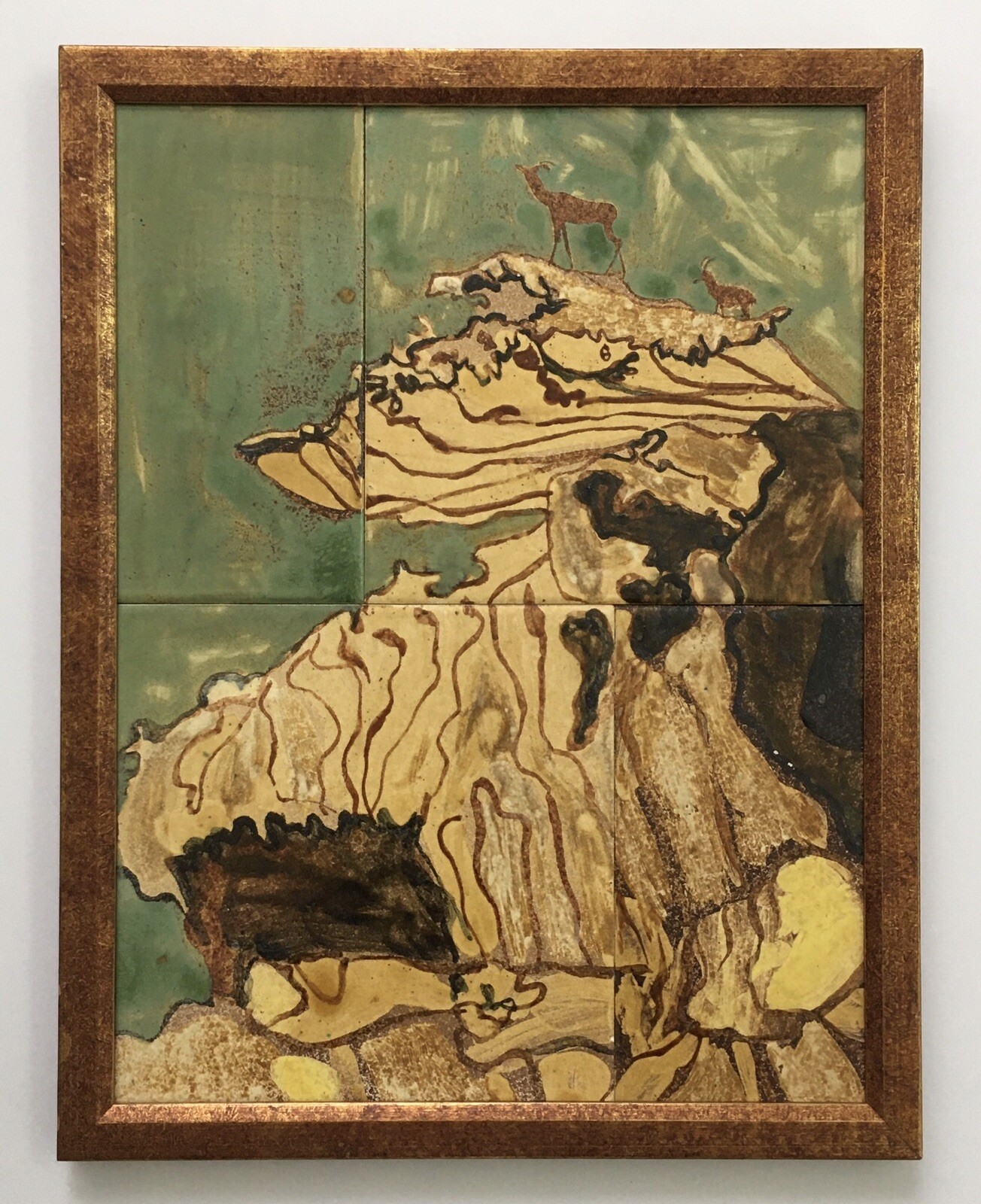 modernist Judaica art pottery tiles David in Wilderness / Spertus ...