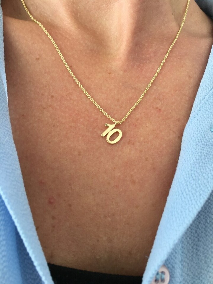 Fantastic Customized Your Lucky Number Charm Necklace In Solid 10K ...