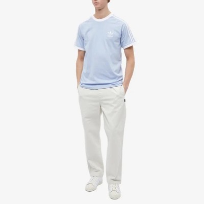 Adidas Originals 3 Stripe T-Shirt Light Blue Crew Neck IA4844 | eBay