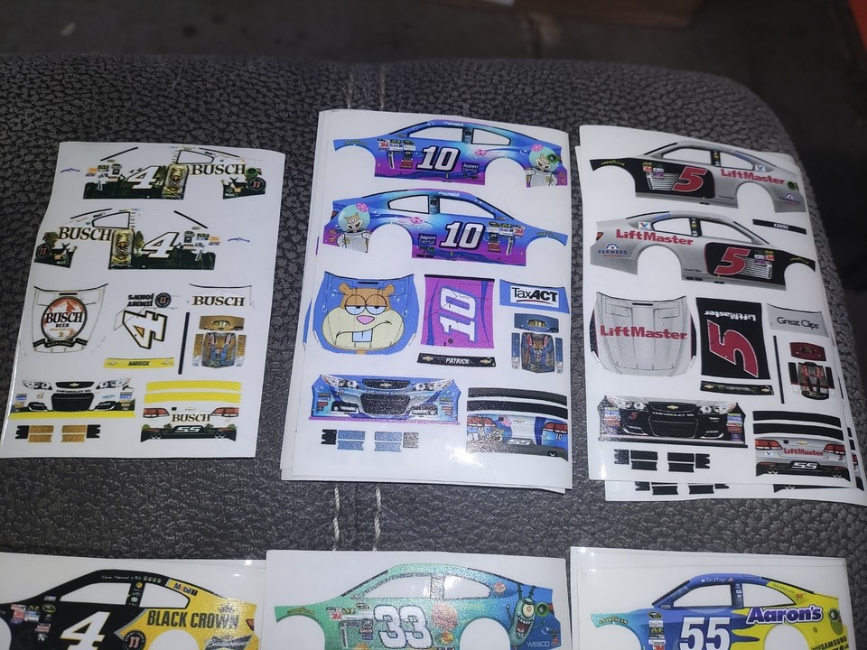 Lot#4(34) HO Scale Lexan NASCAR Vinyl Stick On Decals | eBay