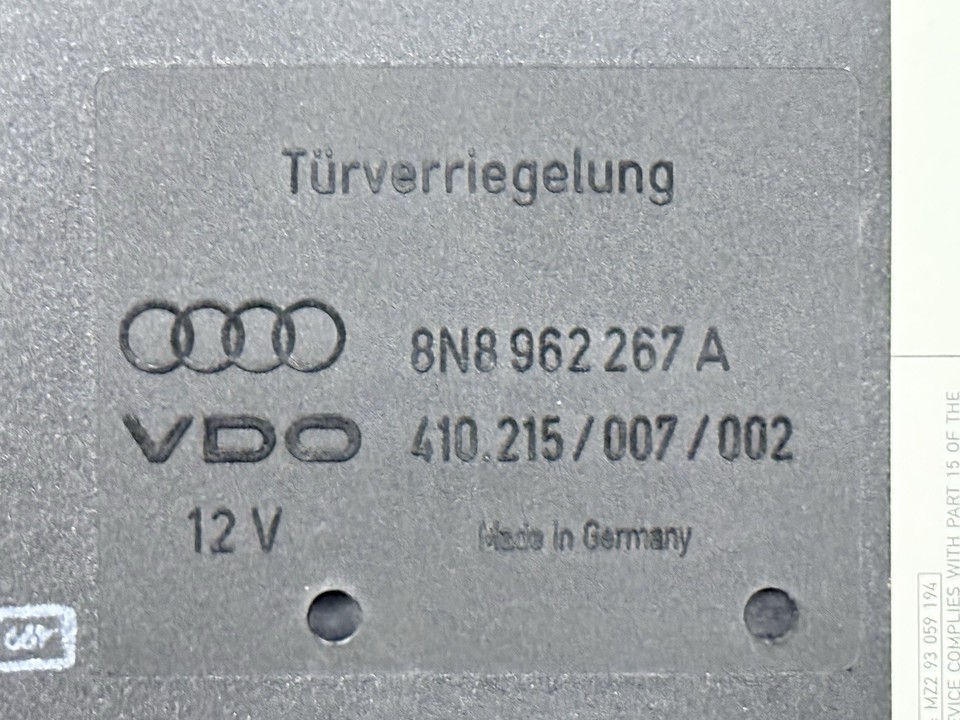 2000 2001 2002 Audi TT Coupe Comfort Convenience Module CCM BCM ...