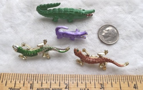 4 ALLIGATOR PINS VINTAGE 2 GREEN 1 VIOLET & 1 TAN | eBay
