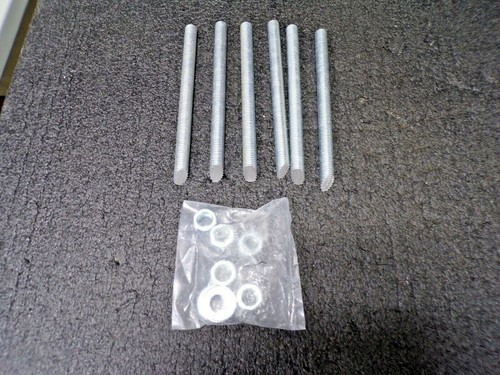 MKT STUD ASSEMBLY CHAMFER CUT THREADED ROD w NUTS AND WASHERS 3/4" X 10 ...