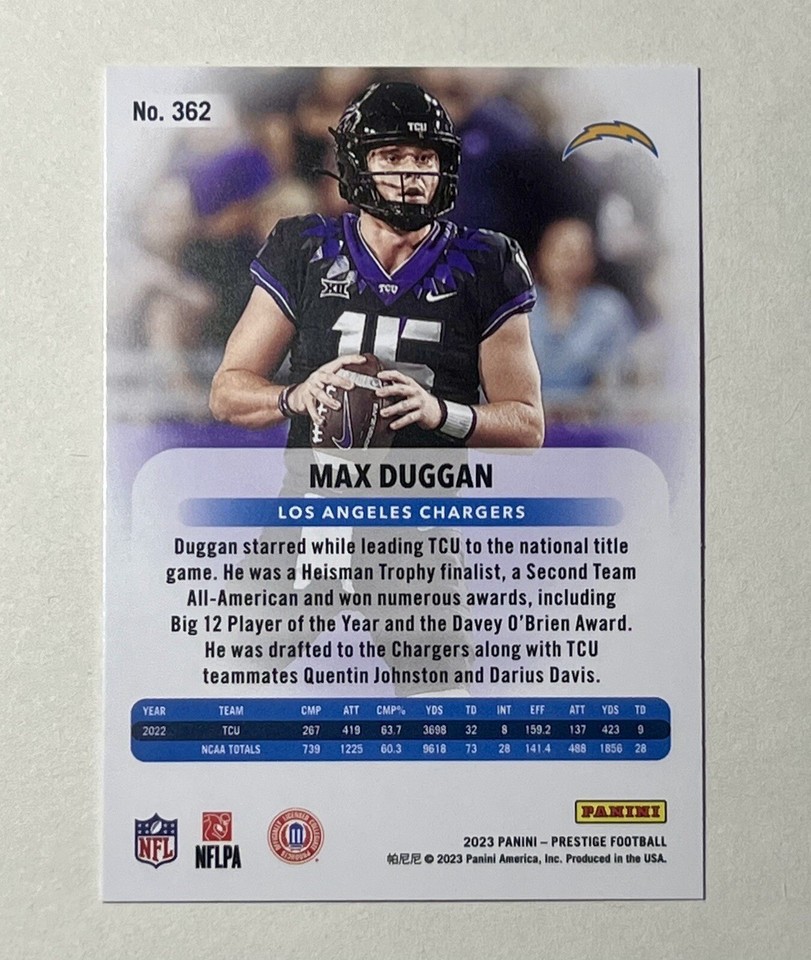 2023 Panini Prestige Max Duggan RC #362 Los Angeles Chargers | eBay