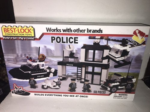 Vintage Best-Lock Construction Toy Police Set (Off Brand Lego Set) New ...