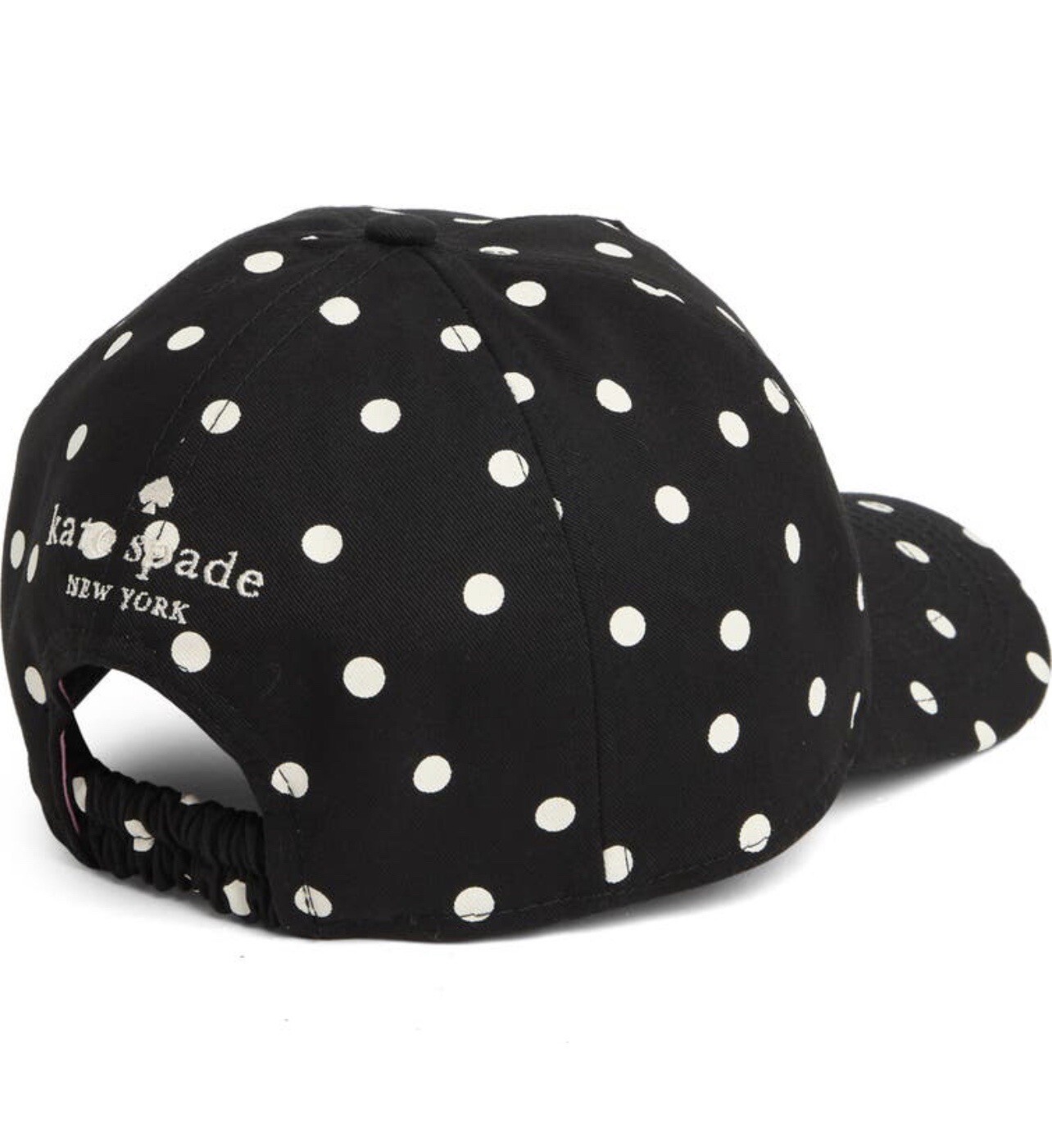 Kate Spade Logo Cotton Baseball Cap Hat - Black Cream Dot Toss NWT | eBay