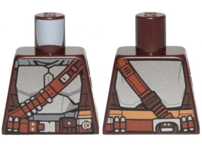 LEGO 973pb4119 Torso SW Mandalorian Silver Beskar Armor Plates and ...