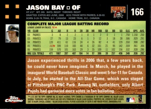 2007 Topps Chrome - Jason Bay #166 for sale online | eBay