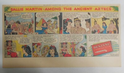 Dentyne Gum Ad: Sally Martin Among Ancient Aztecs from 1940 Size 7.5 x ...