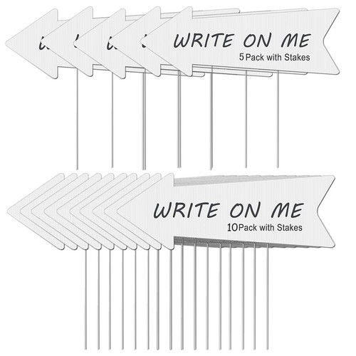 5-10PCS X Blank Signs With Stakes Waterproof DIY Wedding Directional ...
