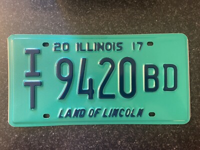 ILLINOIS LICENSE PLATE IN TRANSIT IT 9420 BD 2017 | eBay