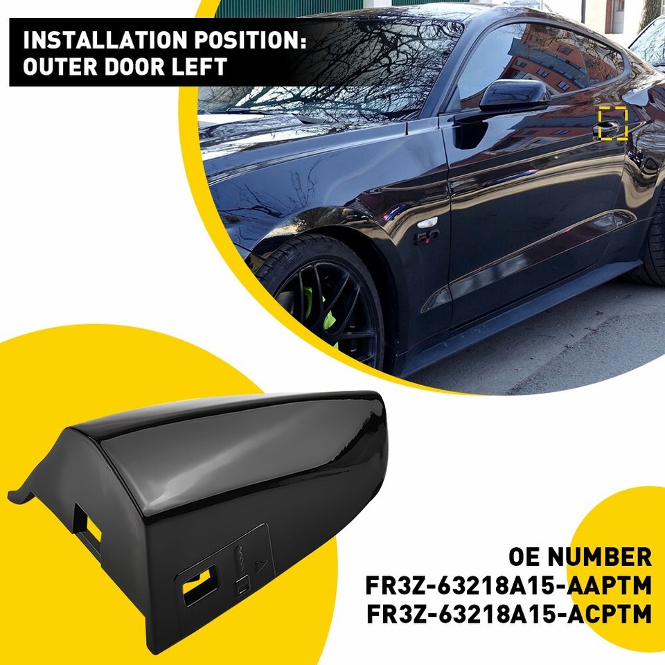 DOOR HANDLE KEY LOCK COVER BEZEL FITS FORD MUSTANG 2015-2022 DRIVER ...