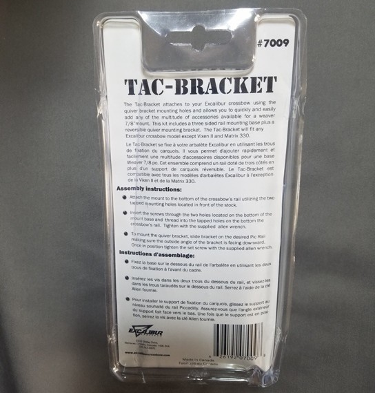 Excalibur Tac-Bracket With Quiver Mount #7009 New | eBay