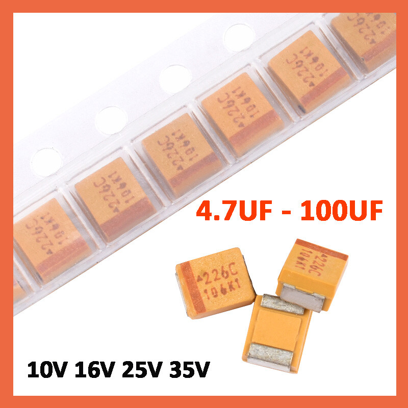 SMD Chip Tantalum Capacitor 10V 16V 25V 35V | 4.7UF 10UF to 100UF D ...