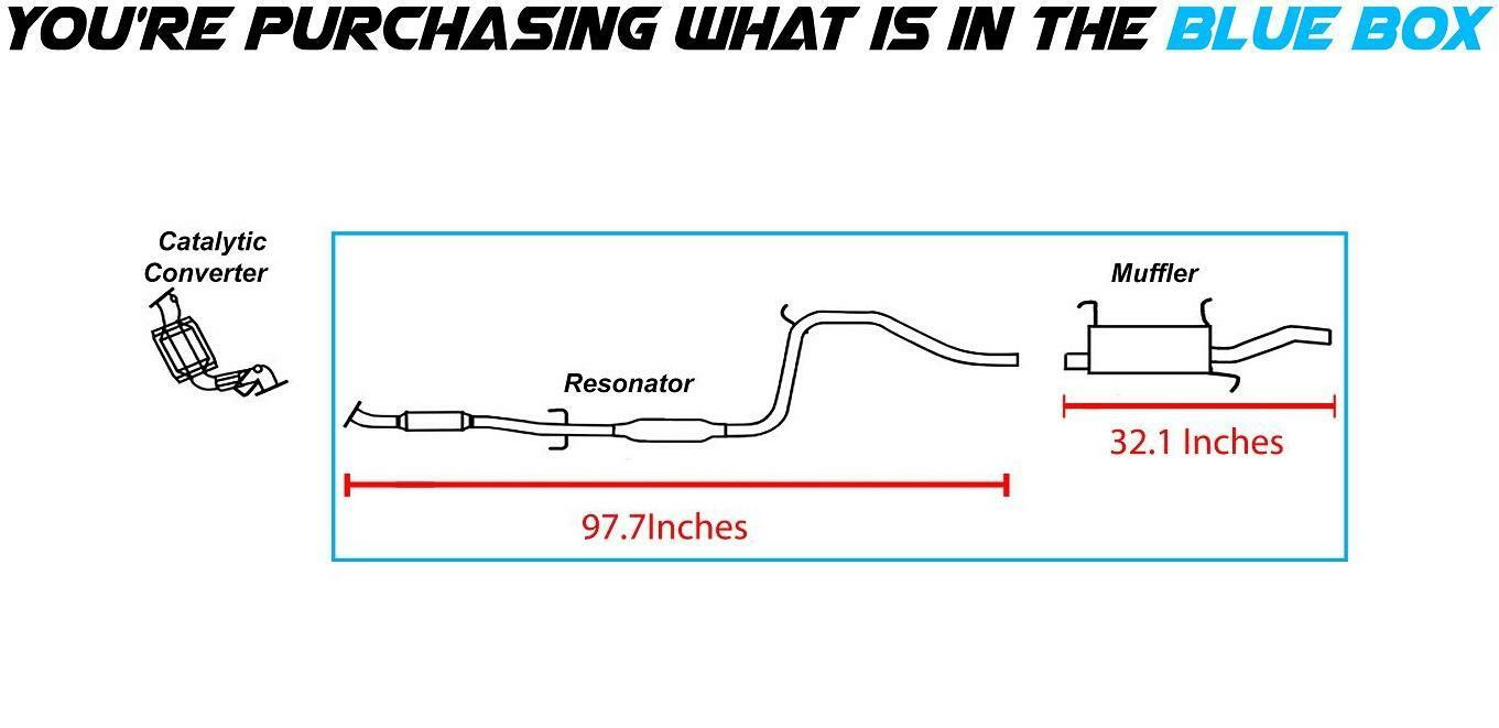 Resonator Muffler Exhaust System Kit fits: 1999-2002 Ford Escort Coupe ...