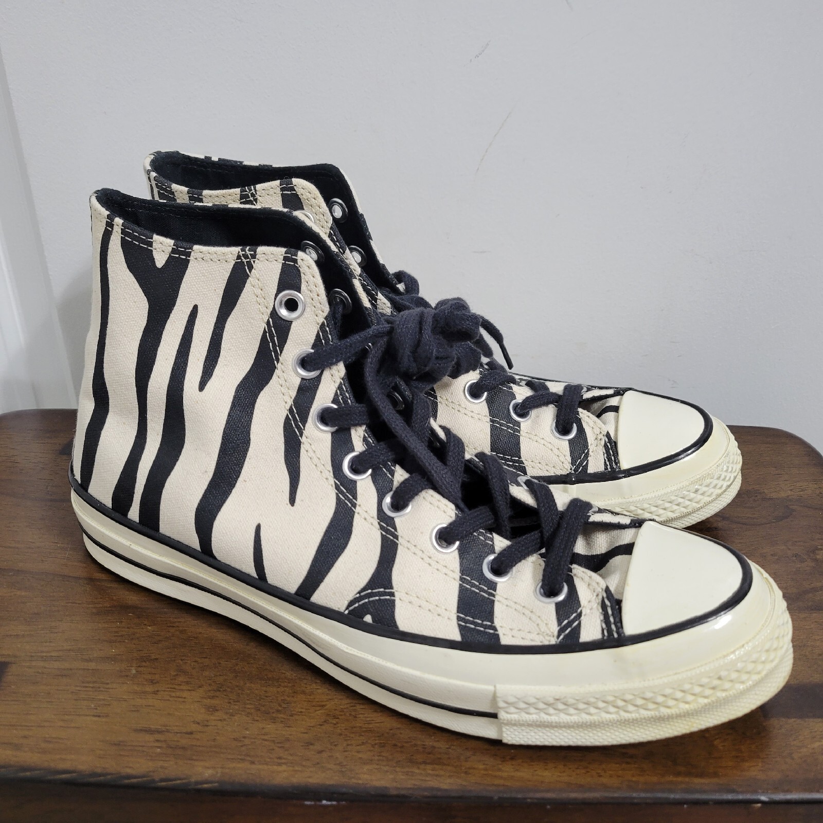 Converse Chuck 70 High Zebra Men's Shoes Beige Black … - Gem