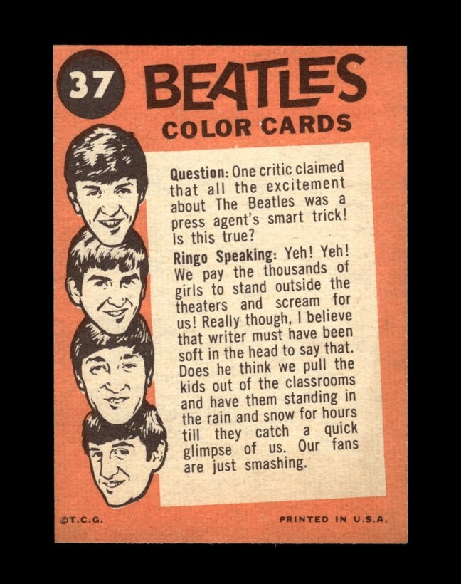 1964 Beatles Color Set-Break # 37 Paul, George, John Ringo Speaking EX ...