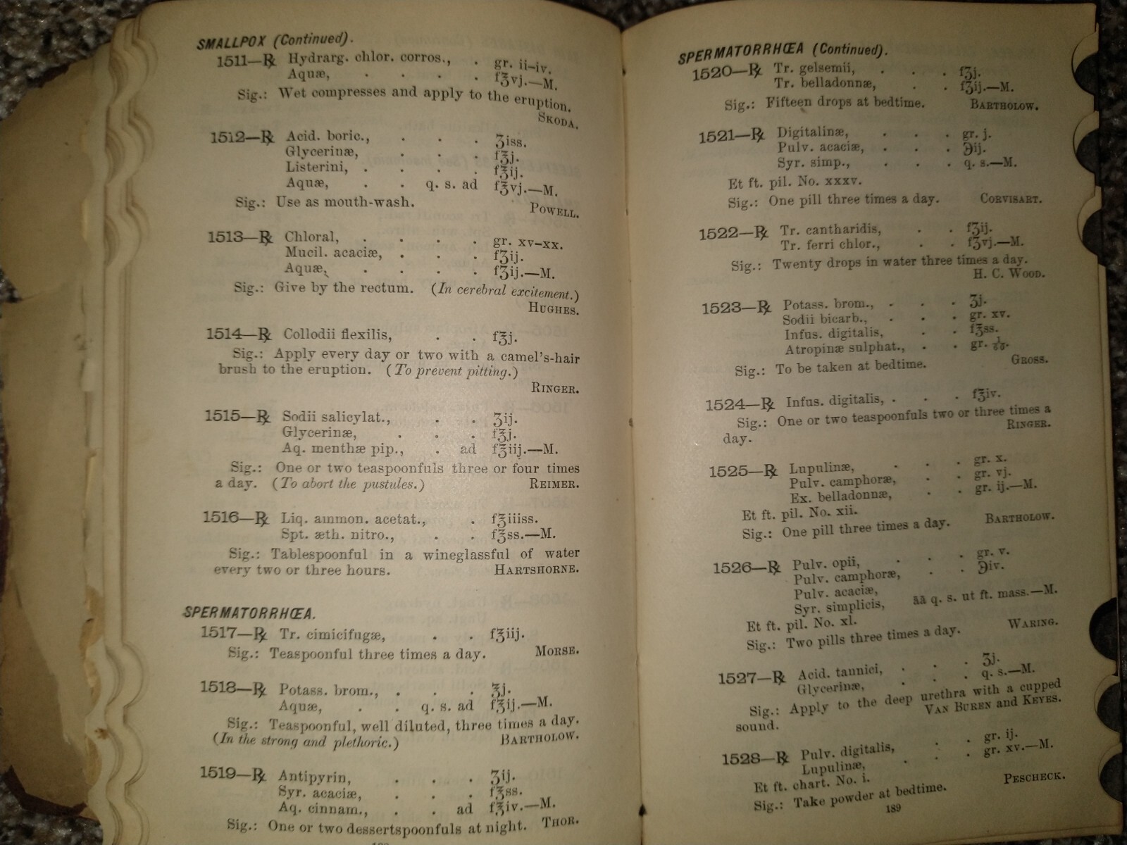 Saunders Pocket Medical Formulary Antique First Edition Sept 1891 ...