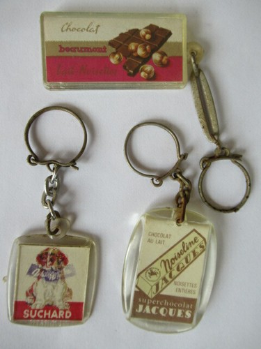 3 X PORTE CLEF : CHOCOLATS : JACQUES SUCHARD BEAUMONT – NOISETTES AU ...