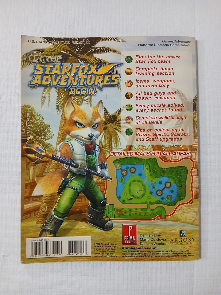 Star Fox Adventures Prima Official Strategy Guide for Nintendo Gamecube ...