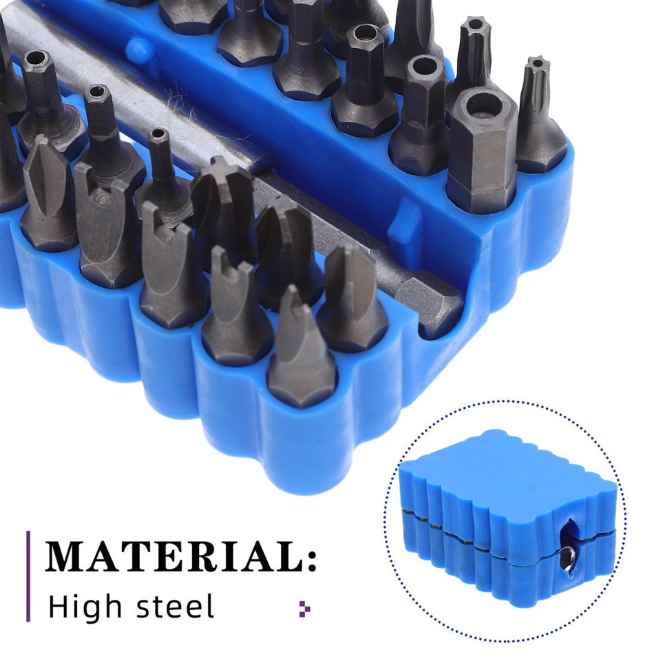 33 Pcs Security Bits Set Tamper Resistant Hex Star Screwdriver with Bit ...