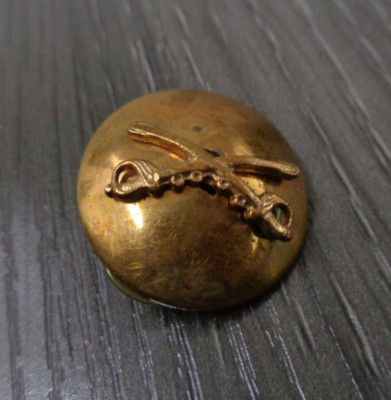 WORLD WAR II Military Brass Collar Button Lapel Pin Crossed Swords ...