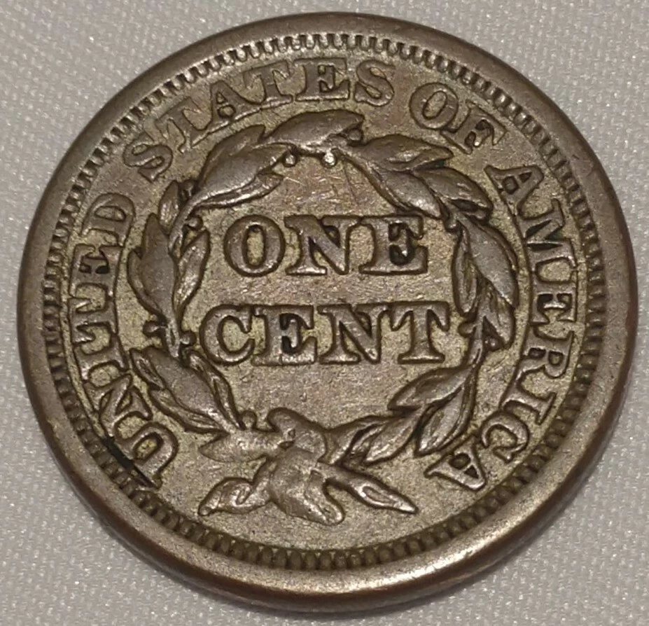 1853 One Cent Coin Us