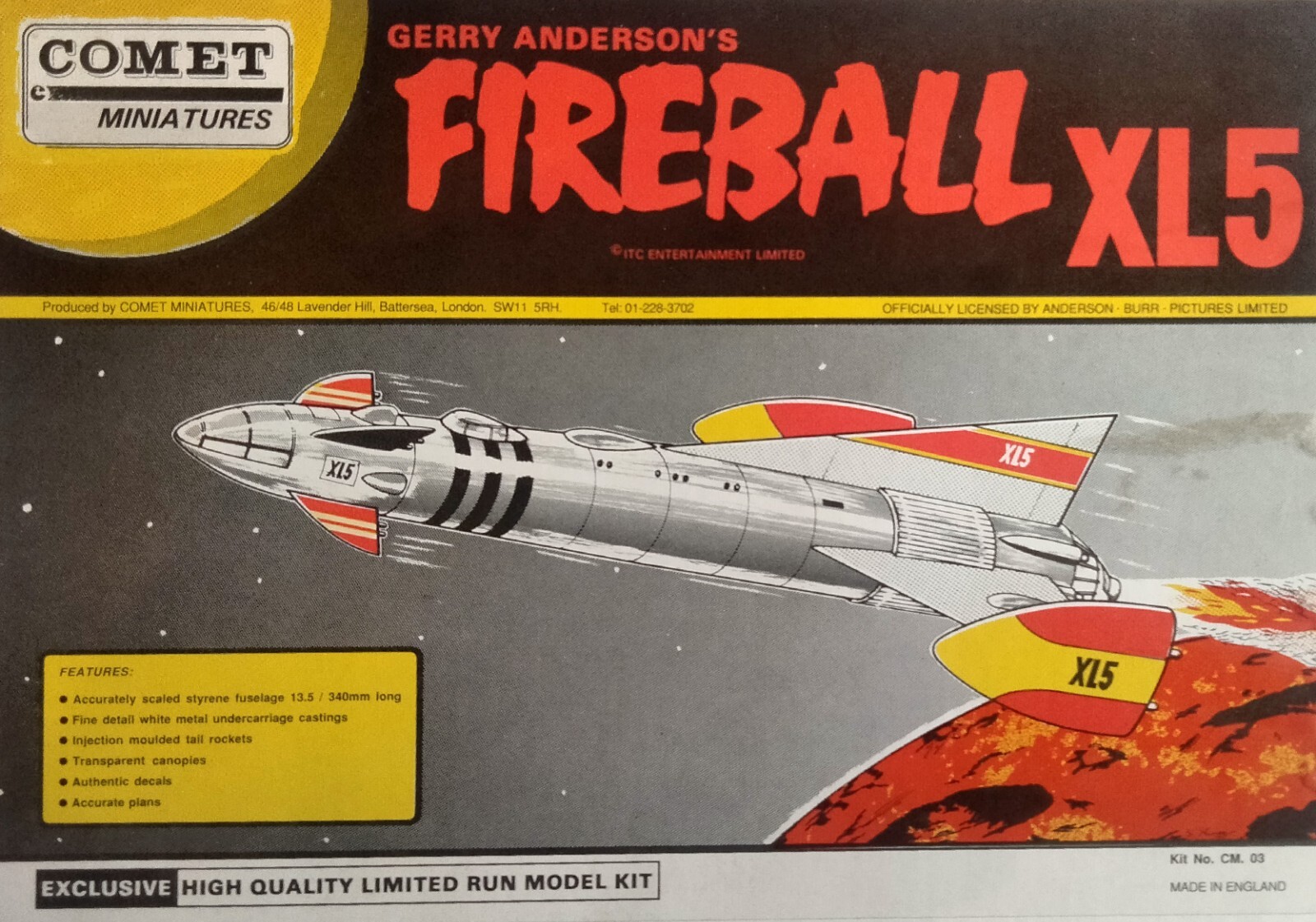 Comet Miniatures 1:100 FIREBALL XL5 Model Kit #CM.03 Gerry Anderson ...