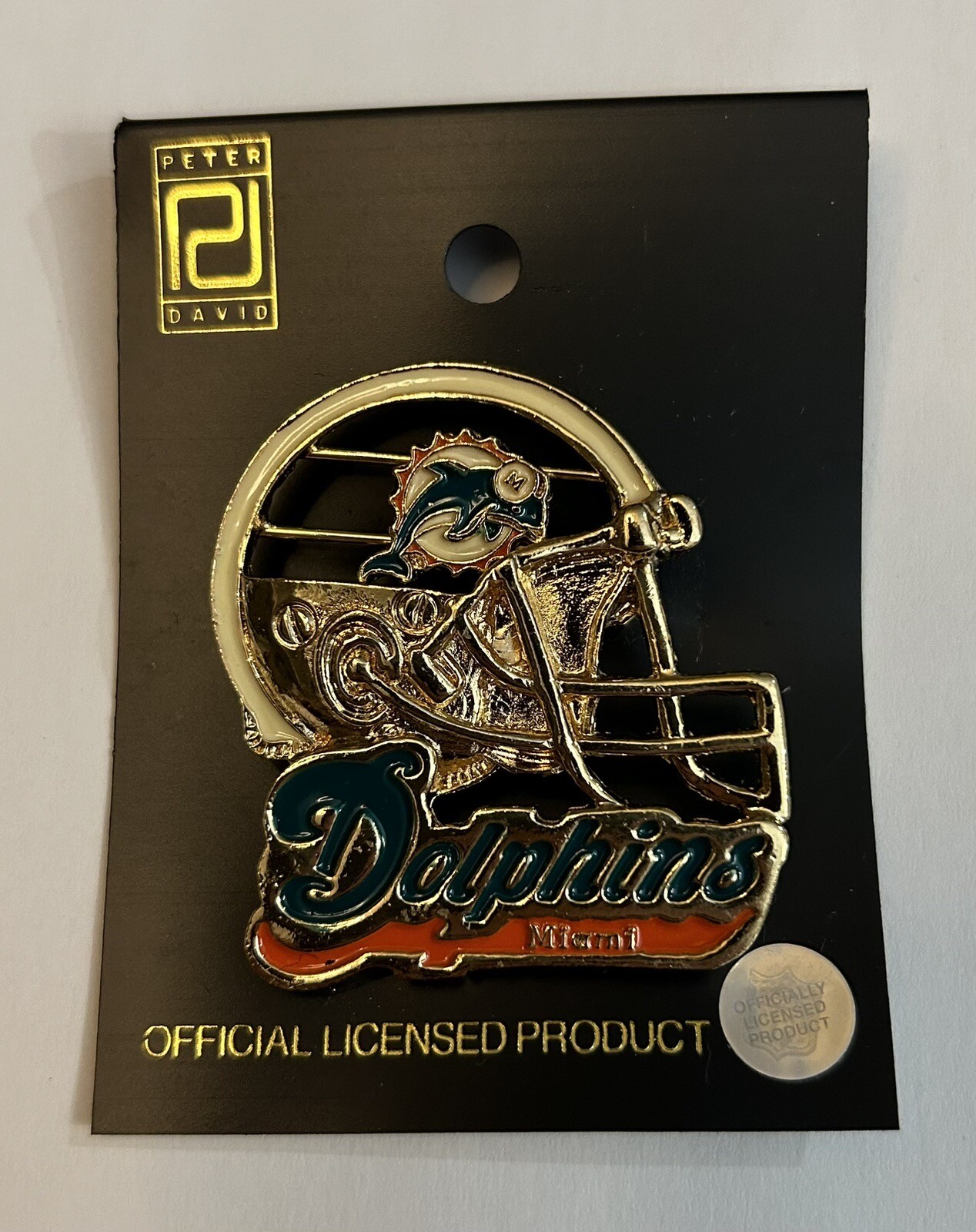 RARE Miami Dolphins Gold Helmet Pin Peter David NFL Officially Licensed ...