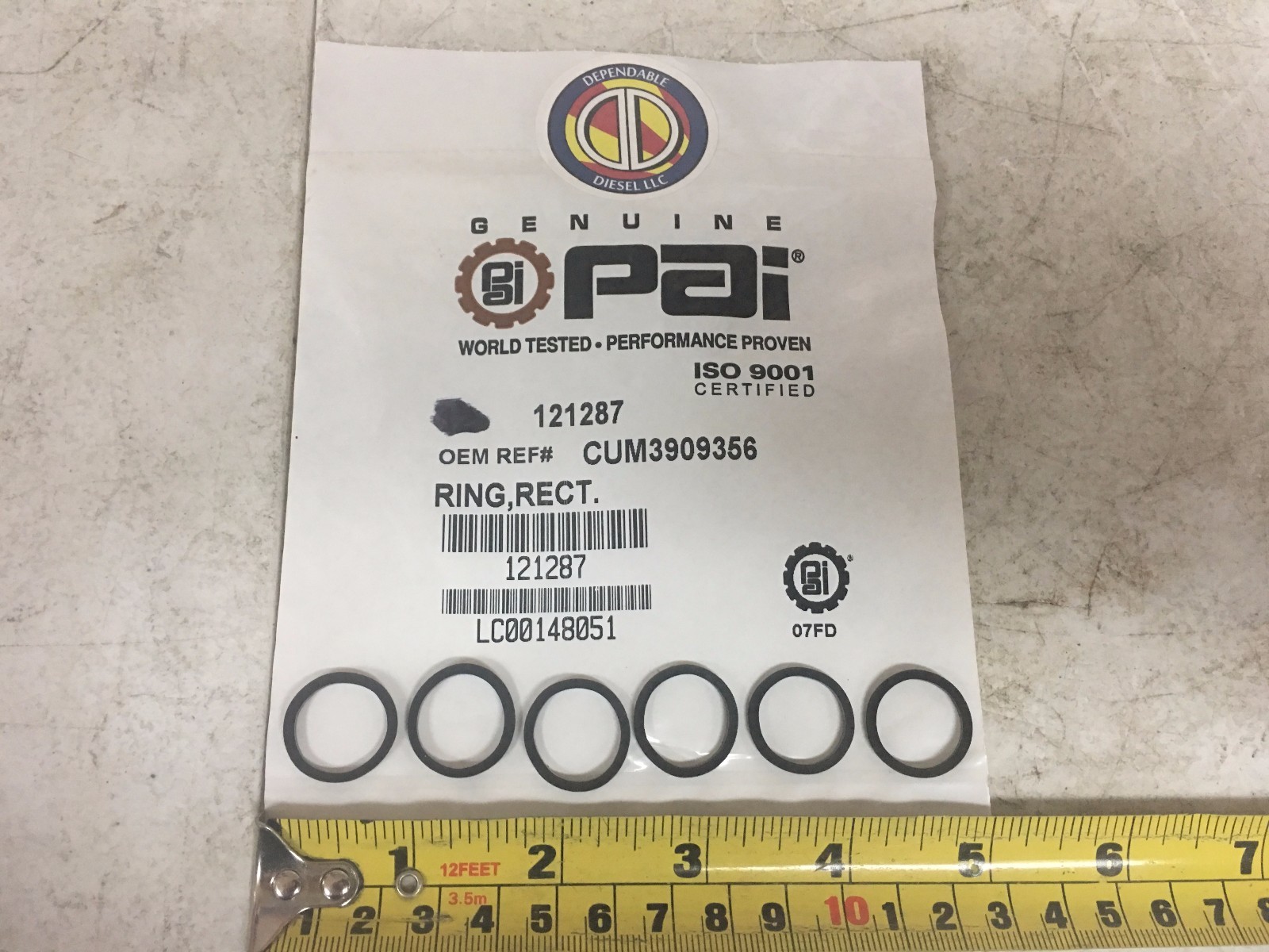 Injector O-Ring Kit for Cummins ISB 12 Valve. Qty. 6 PAI # 121287 Ref ...