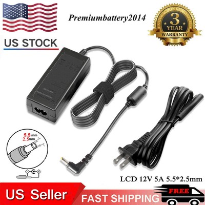 new LCD AC Power Supply Adapter DC 12 Volt 5 Amp (12V 5A) LCD Monitor ...
