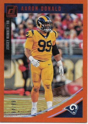 2018 Donruss Football AARON DONALD Jersey Number 94/99 - LOS ANGELES ...