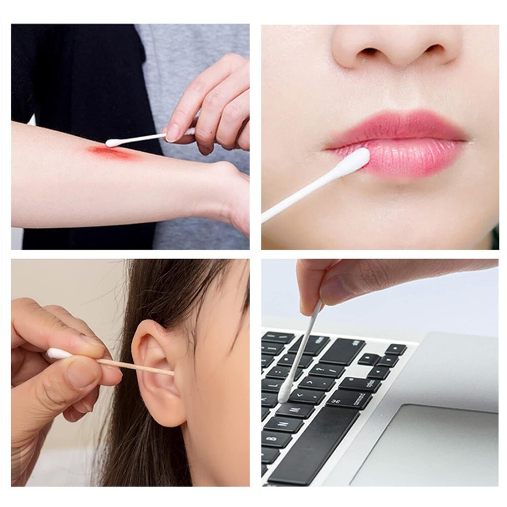 100 Pcs Cotton Buds Cotton Swabs Wooden Q-Tip Pet Care | eBay