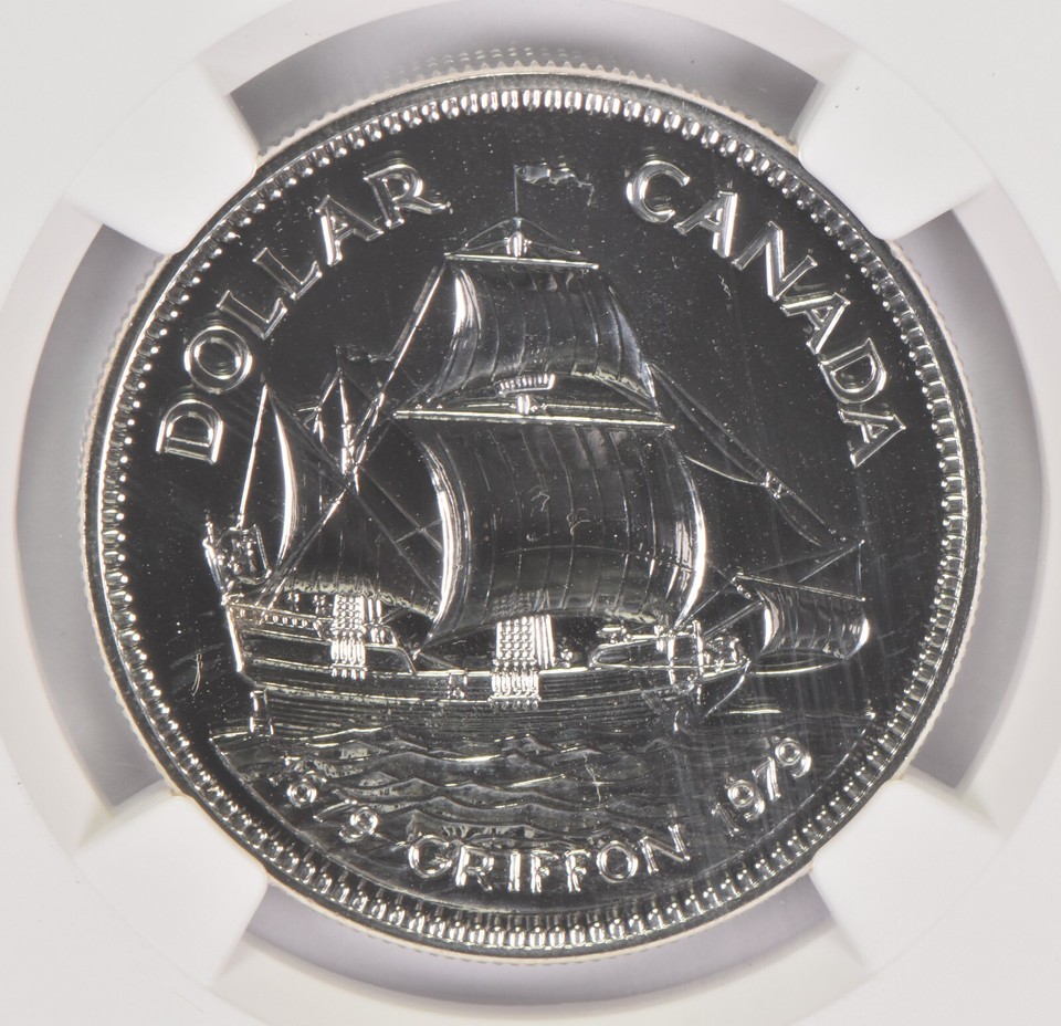 1979 Canada $1 Silver Dollar Griffon Tercentenary SP69 NGC Canada Lbl ...