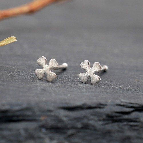 1 Pair Sterling Silver Tiny Clover Nose Bone Ring Dimple Piercing Stud ...