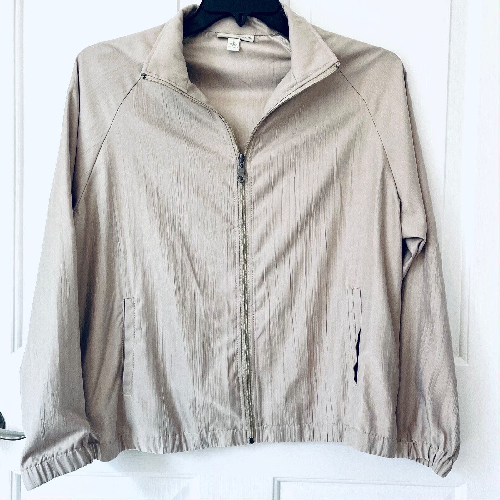 Women's APPLESEEDS Lightweight Zip Jacket - LARGE Tan Silky | eBay