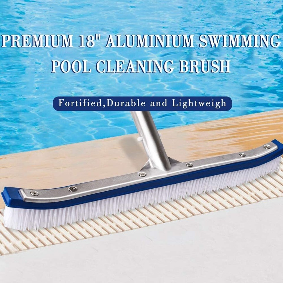 Pool Brush Head Strong 18" Aluminium Swimming Pool Spa Hot Tub Cleaning ...