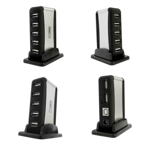 High Speed 7 Port USB HUB 2.0 Multi Splitter Expansion for Laptop Mains ...