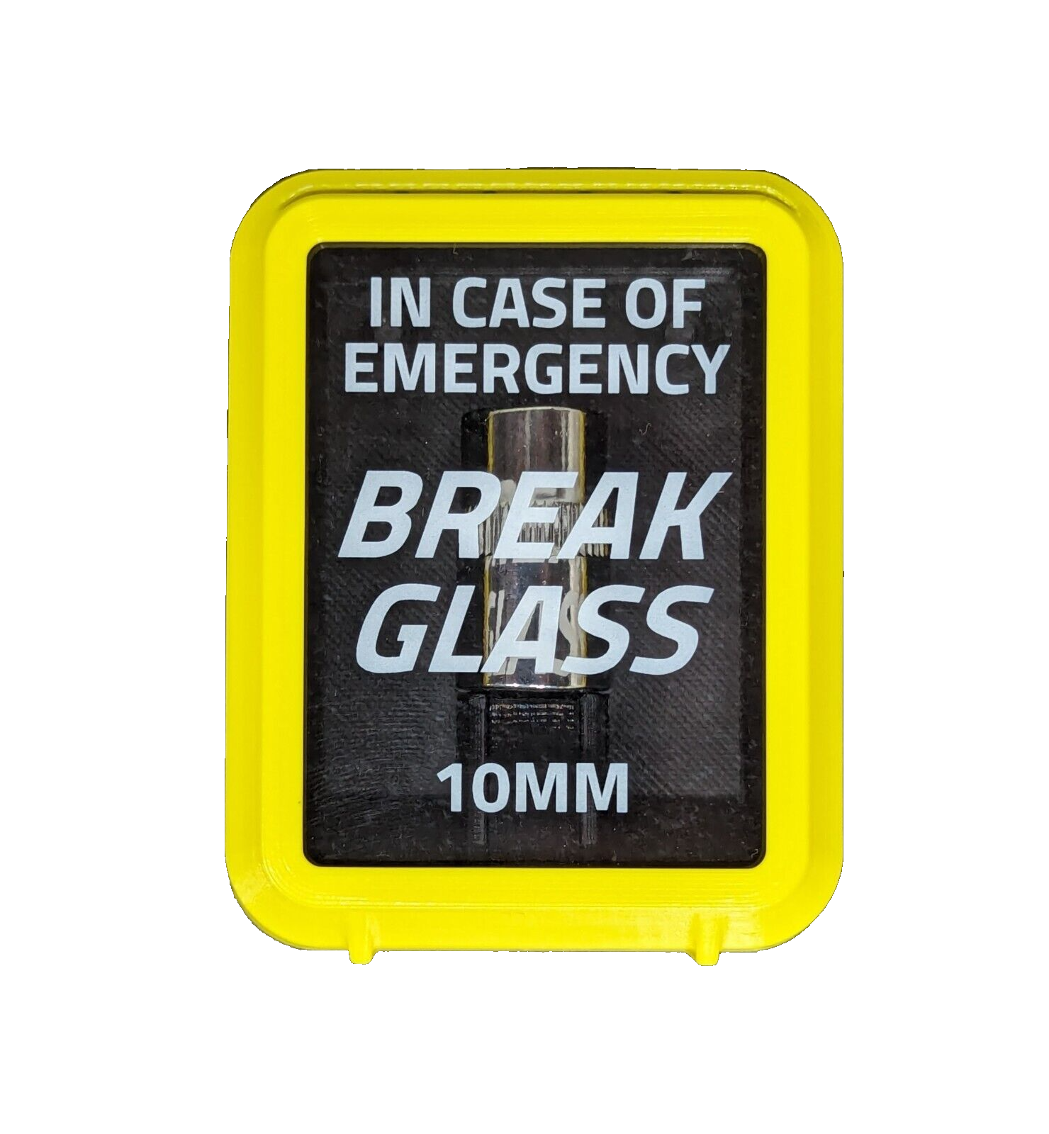 In Case of Emergency 10mm Socket - "Break Glass" Display Case - YELLOW ...