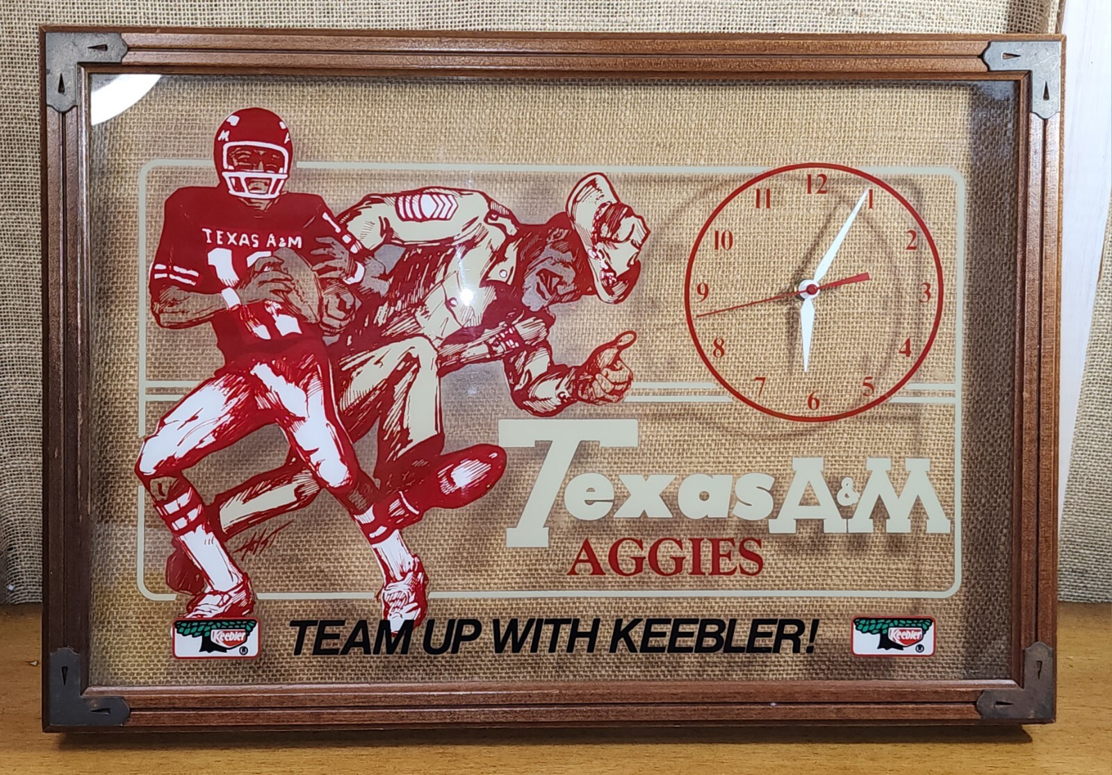 Vtg Hanover Texas Aggies 12th Man Wall Quartz Clock Football Keebler ...