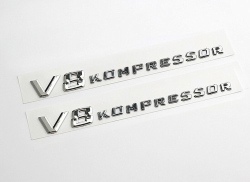 2PCS V8 Kompressor Auto Letter Emblem Badge Side Fender Sticker 3D ...