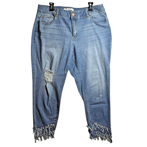 EST 1946 Denim Size 18W High Rise Jeans Western Frayed Tattered Hem ...