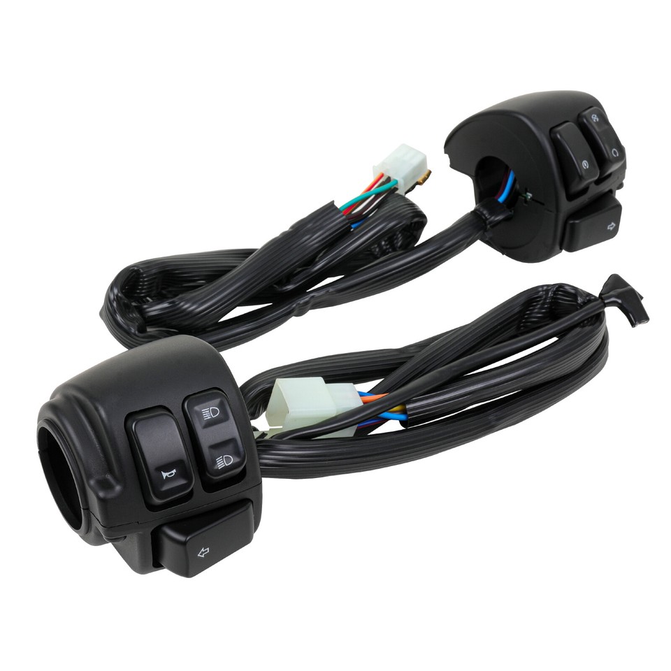 Pair 1" Handlebar Switch Gear Control Kit For Harley1996-2012 Dyna Wide ...