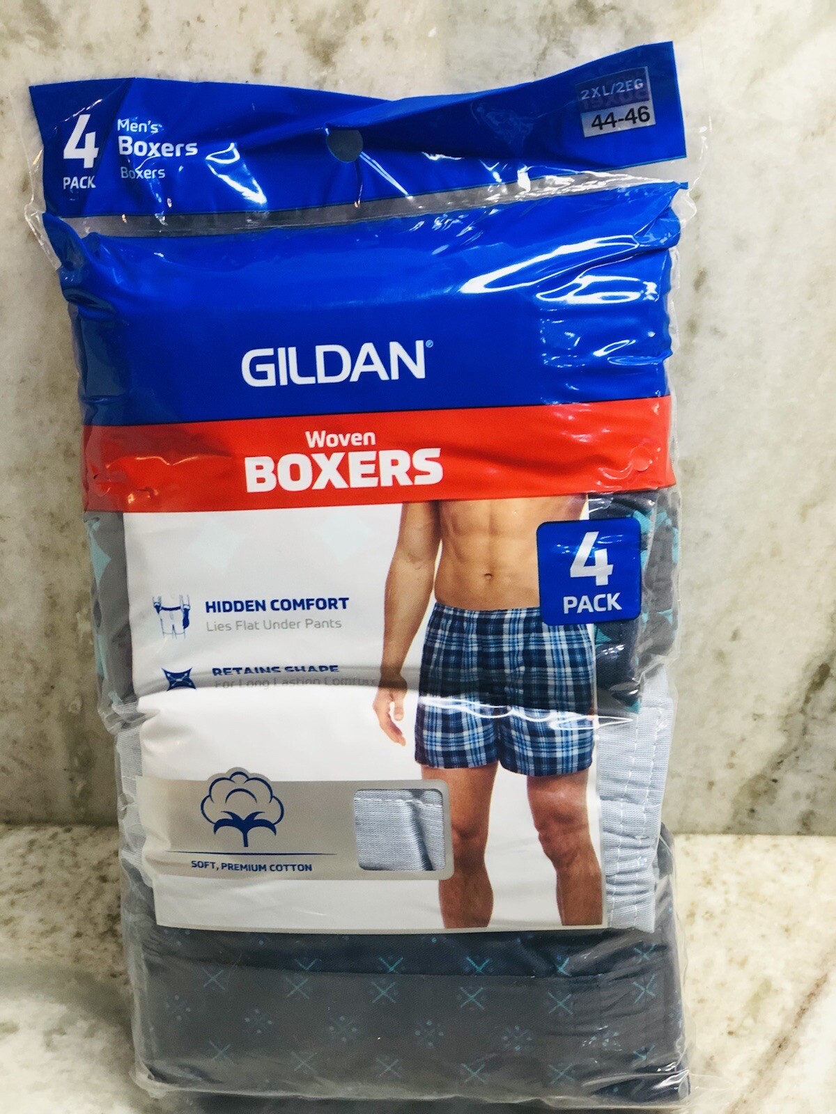 Ship N 24 Hours. New-Gildan 4 Pack Woven Boxers Size 2XL 44-46. Hidden ...