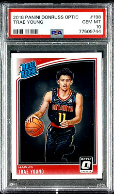 2018-19 Panini Donruss Optic Rated Rookie Trae Young #198 PSA 10 GEM MT ...