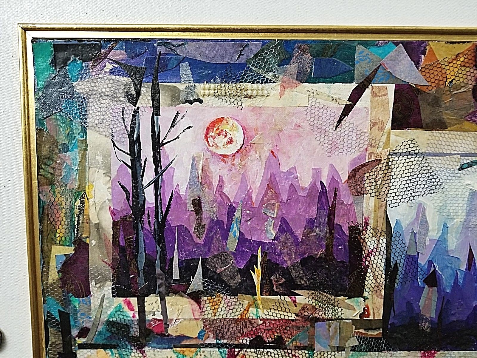 LILO KINNE Original Multidimensional Painting Collage Entitled "2 Suns ...