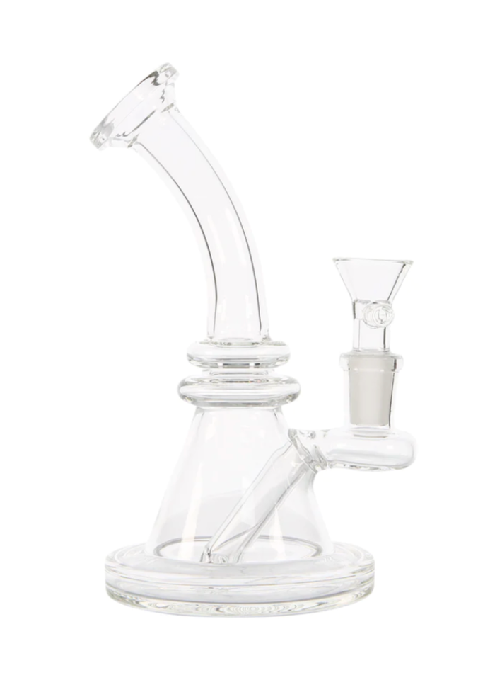 6.5" Clear Mini Travel Bent Neck Beaker Premium Glass Water Pipe Bong ...