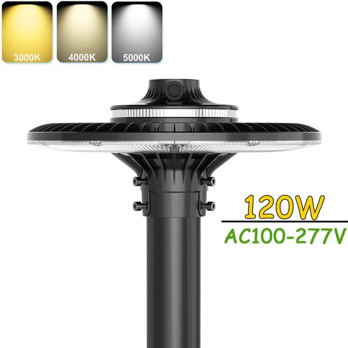 120W Outdoor Post Light Fixtures LED Post Top Lamp Garden Street Area ...